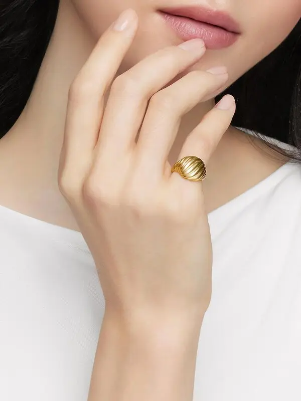 David Yurman Sculpted Cable Pinky Ring In 18k Yellow 13mm