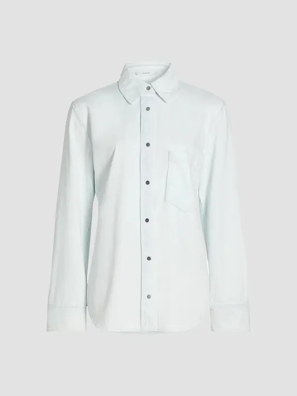 Vince Twill Snap-front Overshirt - Celestine