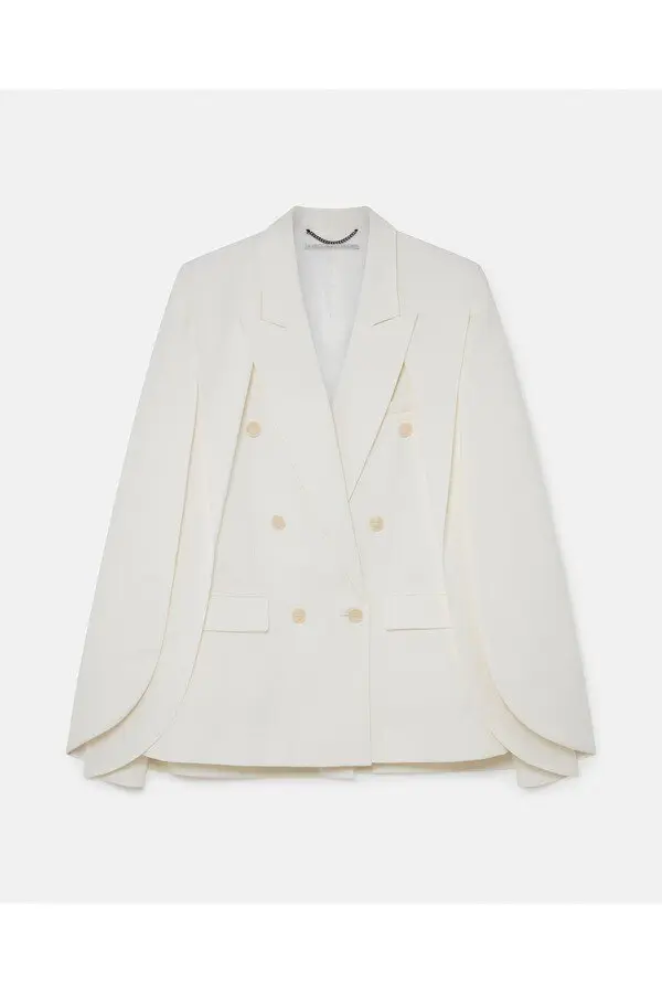 Stella McCartney Double Breasted Cape-sleeve Wool Blazer