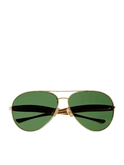 Bottega Veneta Sardine Aviator Sunglasses - Gold