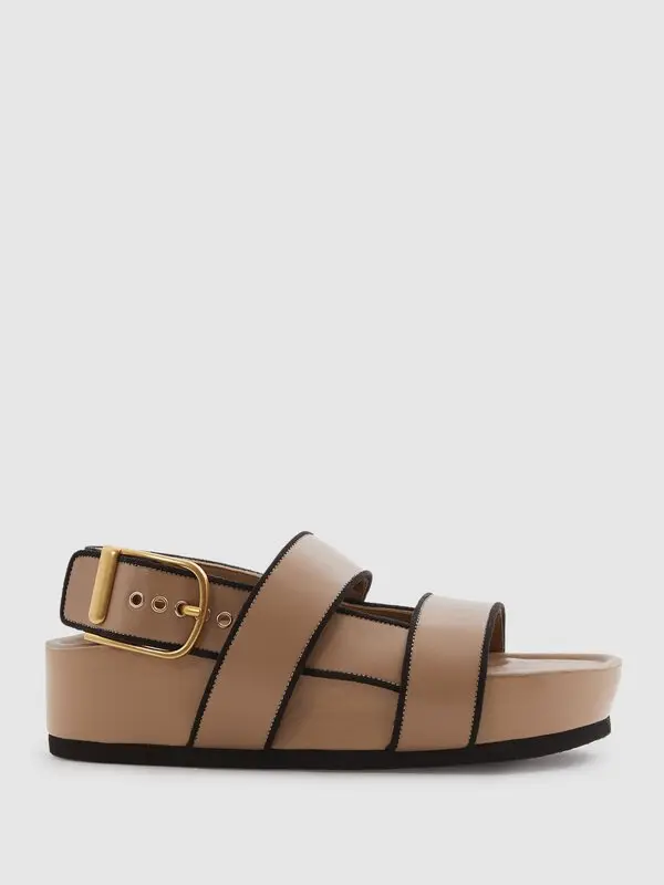 REISS Samantha Leather Platform Sandals