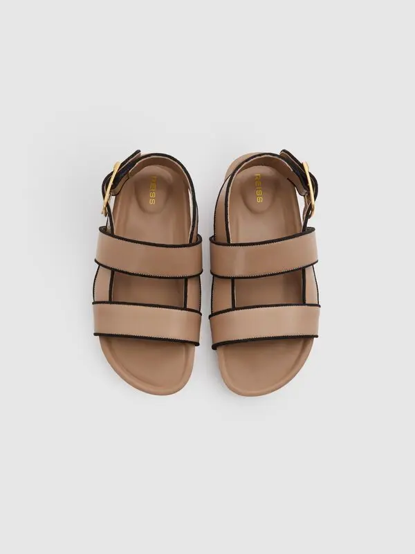REISS Samantha Leather Platform Sandals