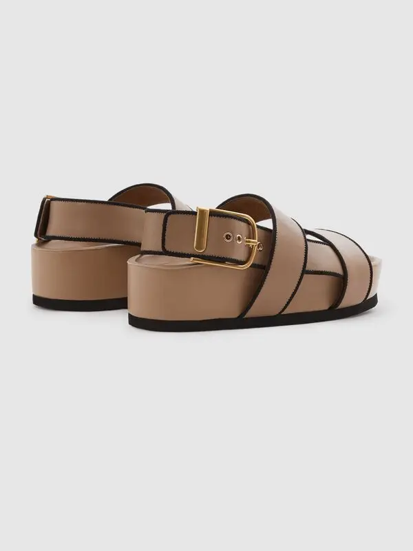 REISS Samantha Leather Platform Sandals
