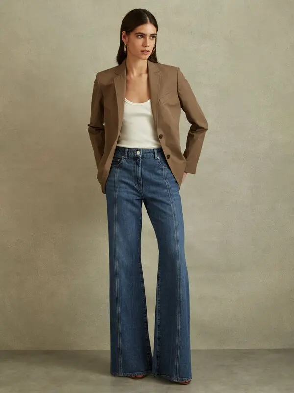 REISS Juniper Flared Jeans With Front Seam