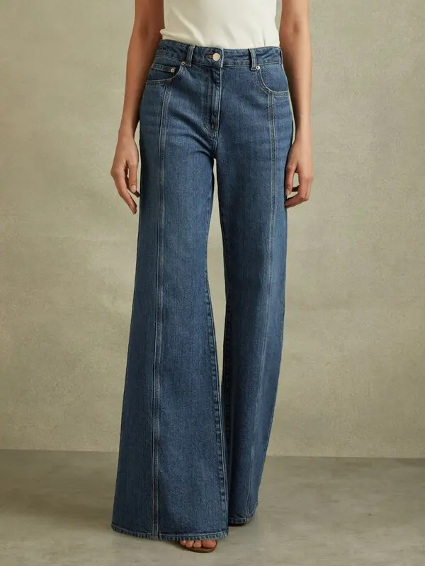 REISS Juniper Flared Jeans With Front Seam