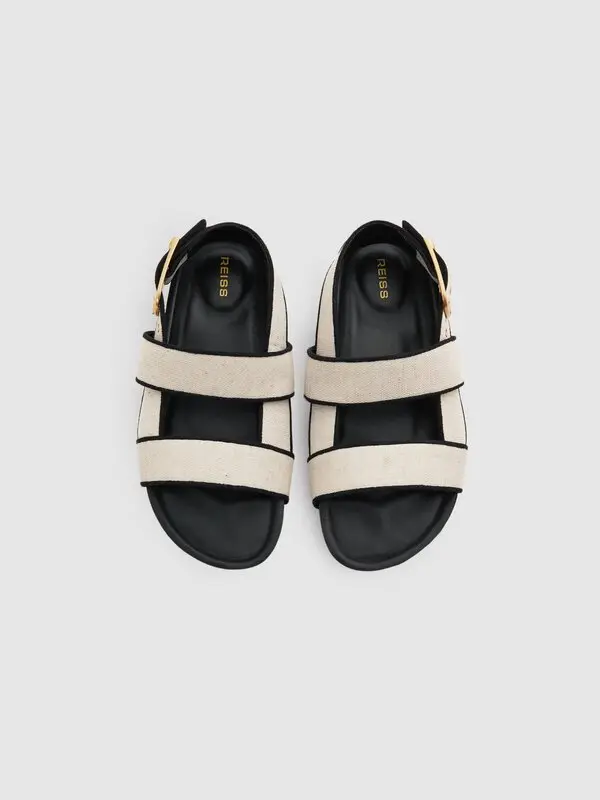 REISS Samantha Strappy Chunky Canvas Sandals