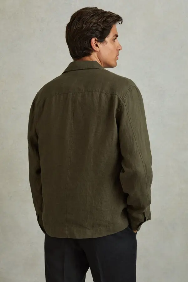 REISS Viera Linen Overshirt