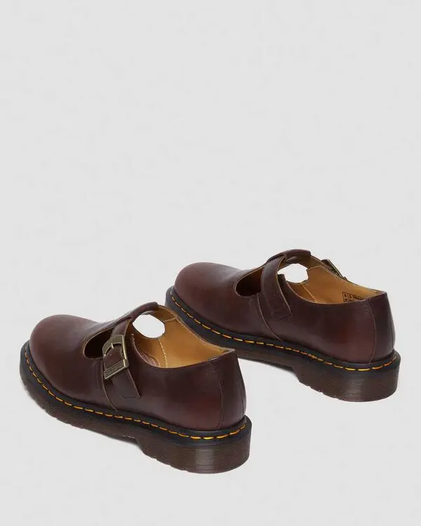 靴 Dr. Martens t-bar shoe UK8 Dr. Martens T-Bar Regency Leather Mary Jane Shoes In Brown - 41
