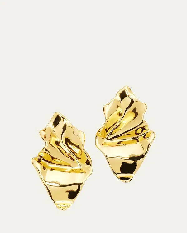 Alexis Bittar Crumpled Post Earrings - Gold