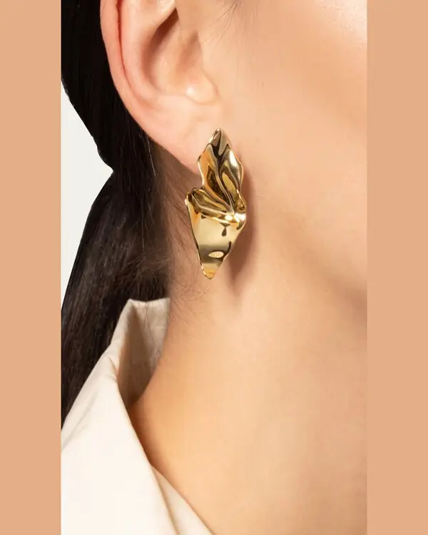Alexis Bittar Crumpled Post Earrings - Gold