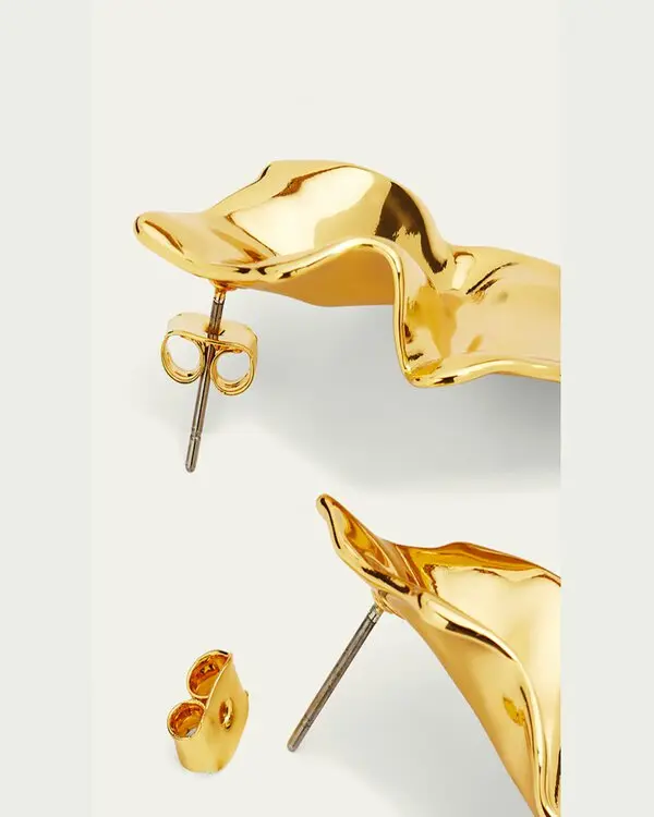 Alexis Bittar Crumpled Post Earrings - Gold