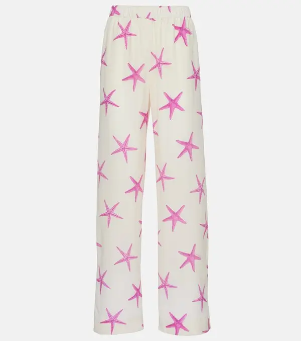 Valentino Garavani Printed High-rise Wide-leg Pants