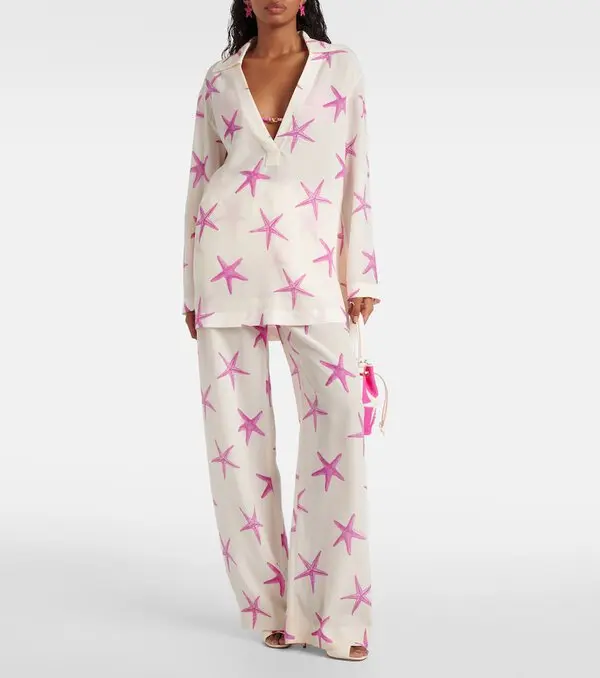 Valentino Garavani Printed High-rise Wide-leg Pants