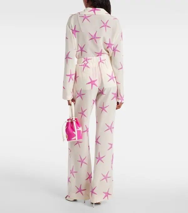 Valentino Garavani Printed High-rise Wide-leg Pants