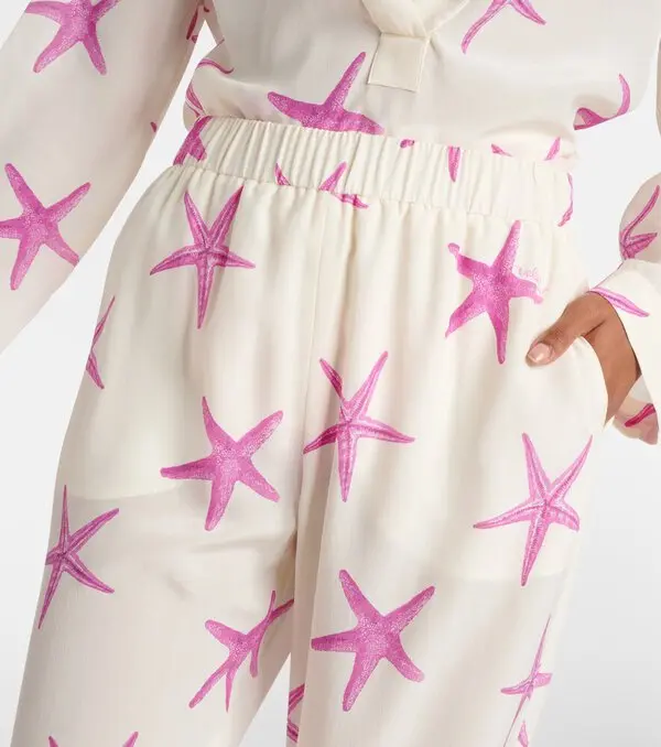 Valentino Garavani Printed High-rise Wide-leg Pants