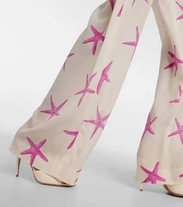 Valentino Garavani Printed High-rise Wide-leg Pants