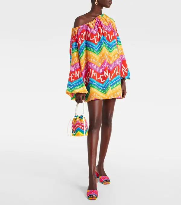 Valentino Garavani Chevron 24 Silk Minidress