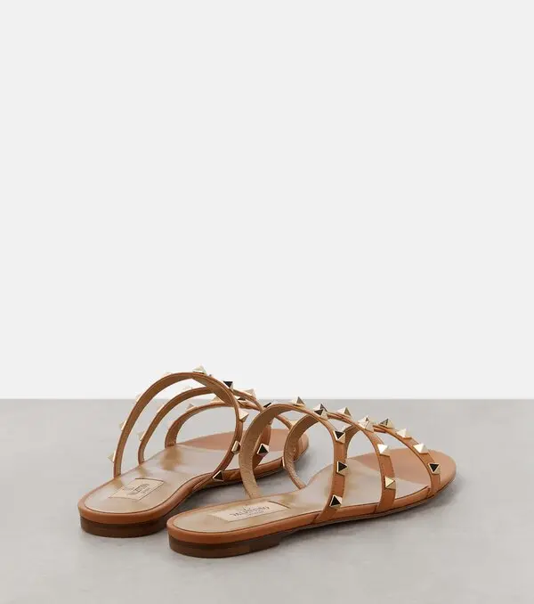 Valentino Garavani Rockstud Leather Sandals - Brown