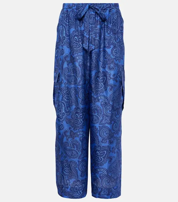 Zimmermann Ottie Paisley Silk Habotai Pants