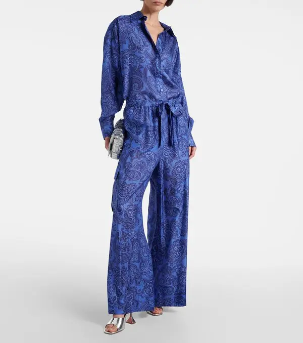 Zimmermann Ottie Paisley Silk Habotai Pants