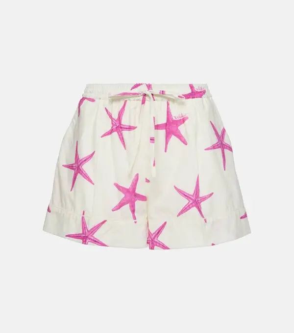 Valentino Garavani Starfish Print Cotton Poplin Shorts