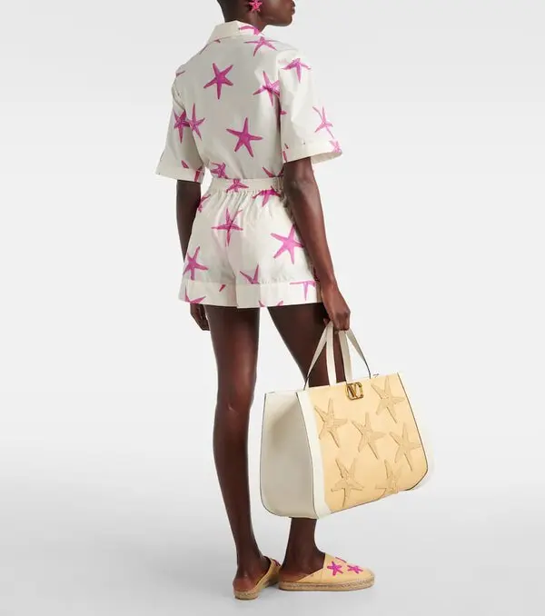 Valentino Garavani Starfish Print Cotton Poplin Shorts