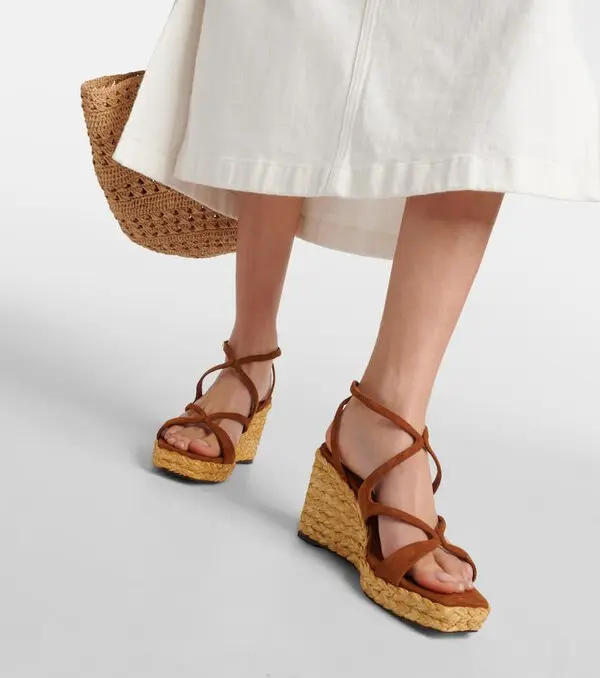 JIMMY CHOO Ayla Espadrille Wedges - Brown