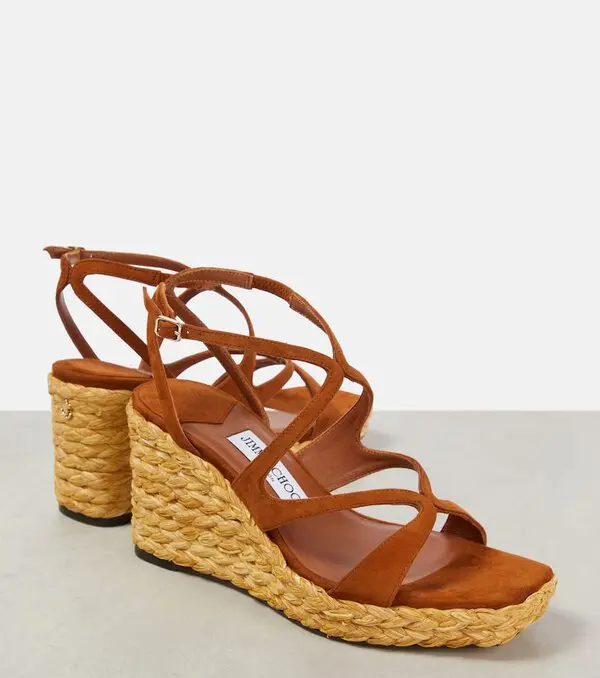JIMMY CHOO Ayla Espadrille Wedges - Brown