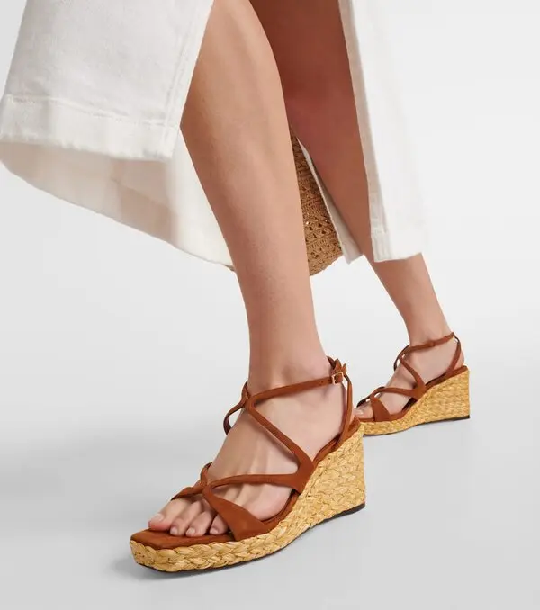 JIMMY CHOO Ayla Espadrille Wedges - Brown