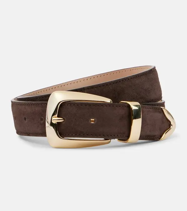 Khaite Benny Suede Belt - Brown