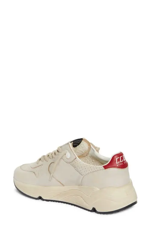 GOLDEN GOOSE Running Sole Leather Sneakers - Grey/red