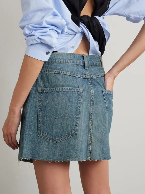 Our Legacy Cover Frayed Denim Mini Skirt - Blue