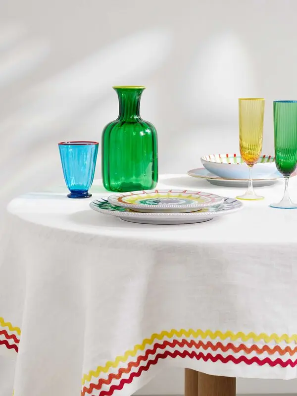 AQUAZZURA CASA Ric Rac Woven Linen Tablecloth, 160cm X 300cm
