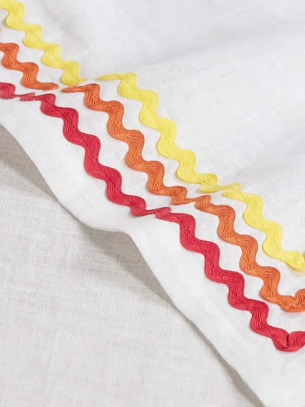 AQUAZZURA CASA Ric Rac Woven Linen Tablecloth, 160cm X 300cm
