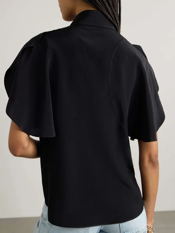 Stella McCartney Paneled Silk-crepe Shirt