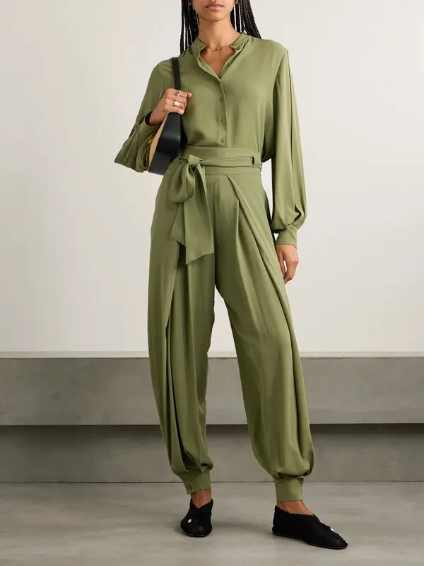 Loro Piana Gralan Belted Tapered Pants