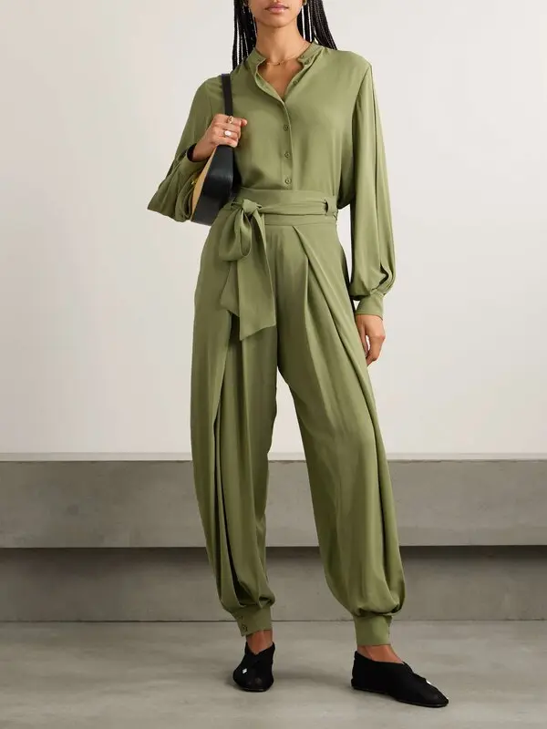 Loro Piana Gralan Belted Tapered Pants