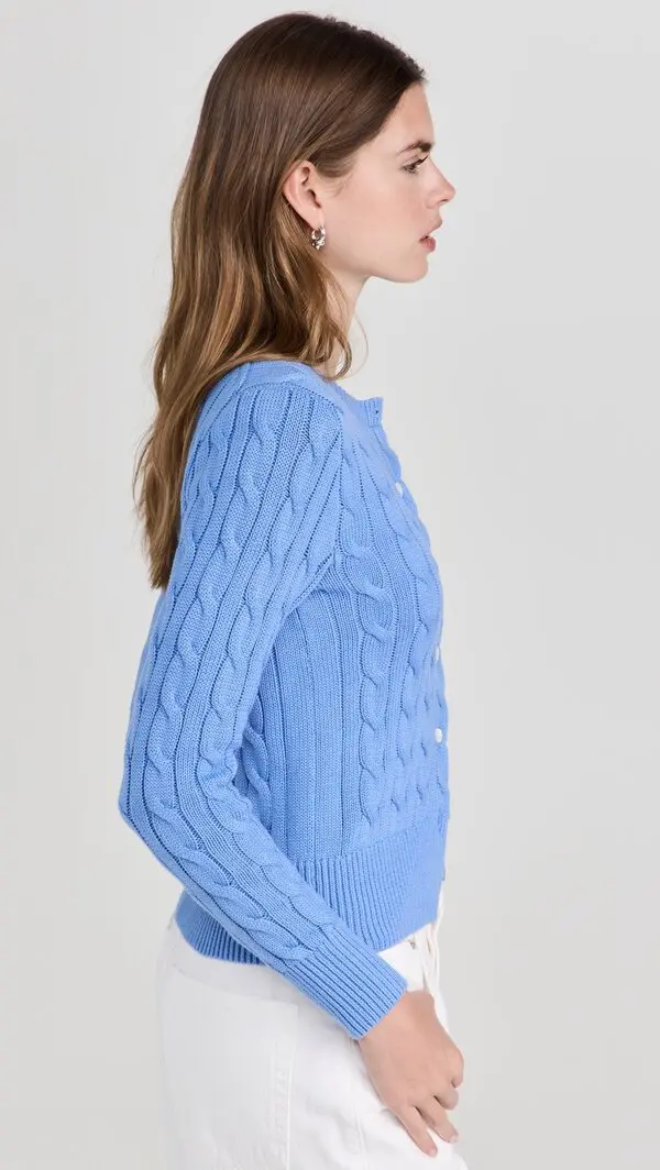 Polo Ralph Lauren Cotton Cable Long Sleeve Cardigan - New Litchfield Blue