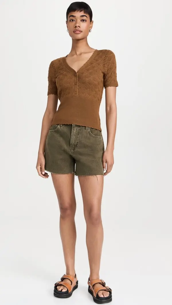 Sea Mila Pointelle V-neck Sweater