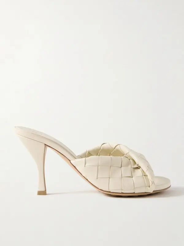 Bottega Veneta Twisted Intrecciato Leather Mules - Neutrals