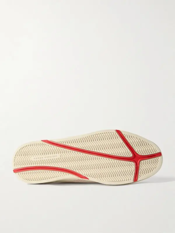 Orlebar Brown Larson Striped Mesh And Canvas Sneakers - White