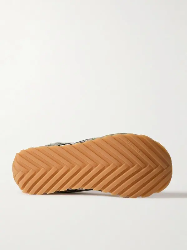 Bottega Veneta Orbit Metallic Rubber And Mesh Sneakers - Green