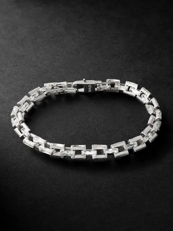 MAD Hatton Labs Infinity Sterling And Cubic Zirconia Chain Bracelet - Silver