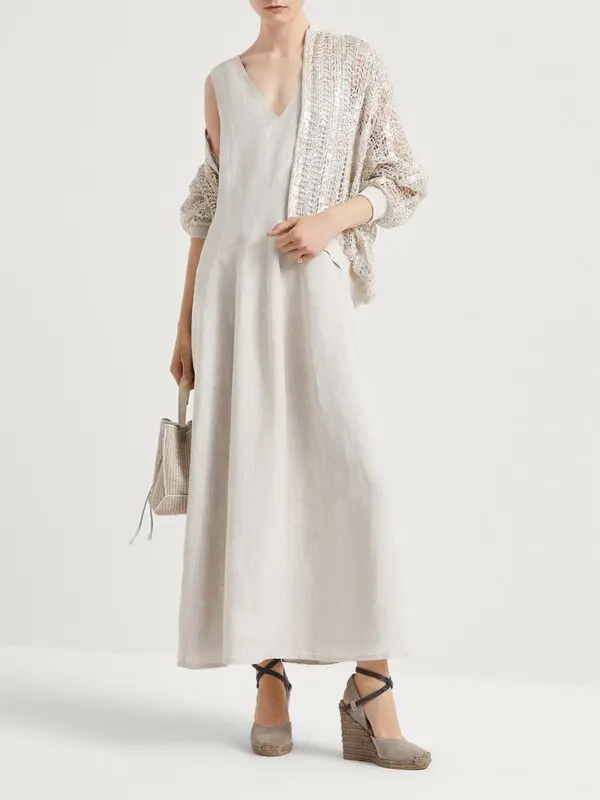 Brunello Cucinelli Dazzling Striped Net Embroidery Bomber Jacket