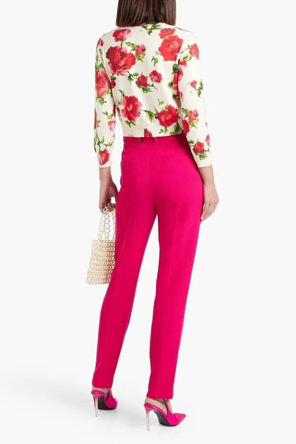 Carolina Herrera Floral-print Silk And Cotton-blend Cardigan