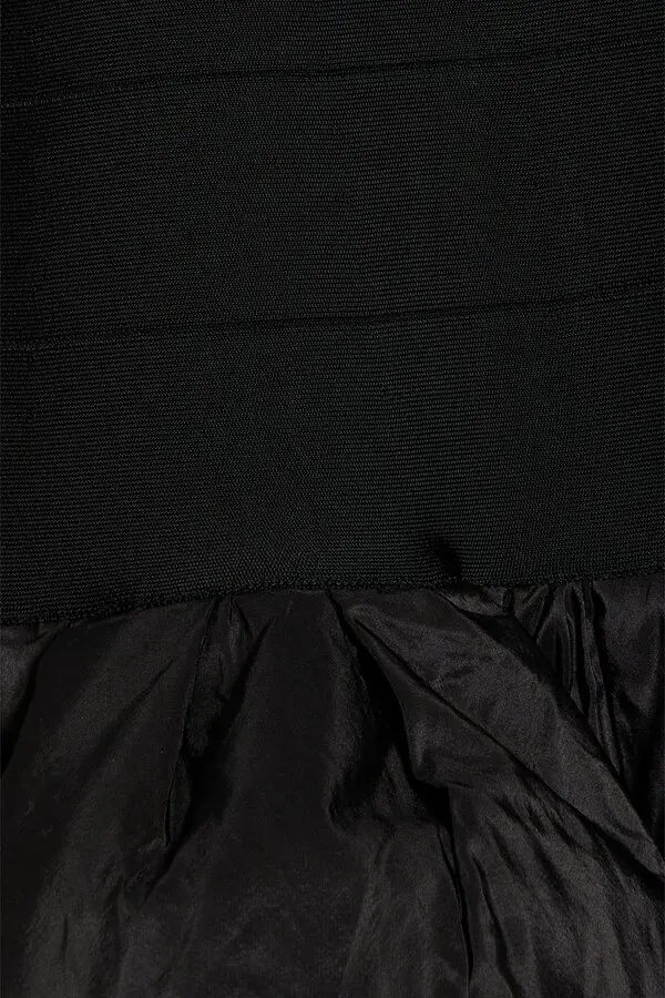 Carolina Herrera Gathered Faille-paneled Stretch-knit Mini Dress