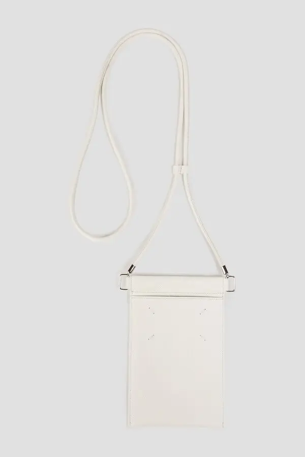 MAISON MARGIELA Four Stitches Pebbledleather Phone Pouch - Off-white