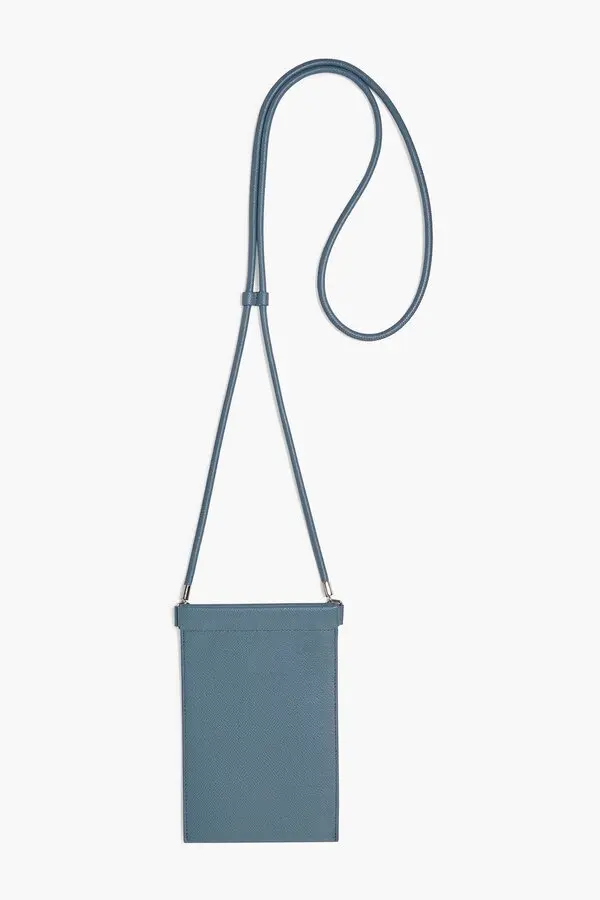 MAISON MARGIELA Four Stitches Pebbledleather Phone Pouch - Slate Blue