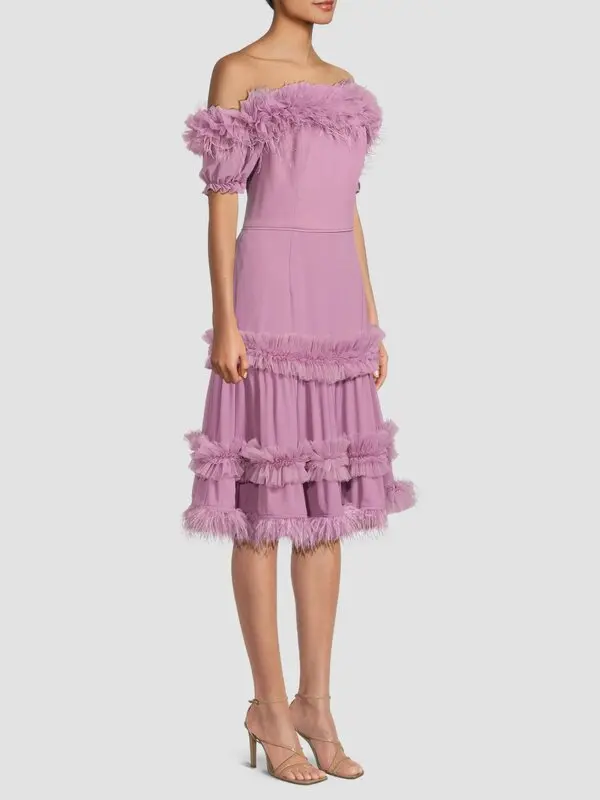 Shani Off-the-shoulder Ruffled Midi-dress