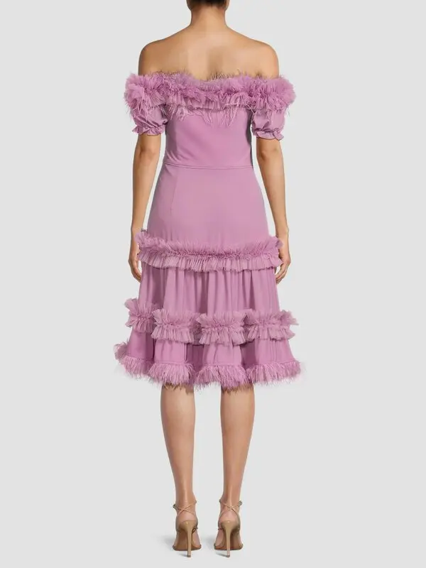 Shani Off-the-shoulder Ruffled Midi-dress